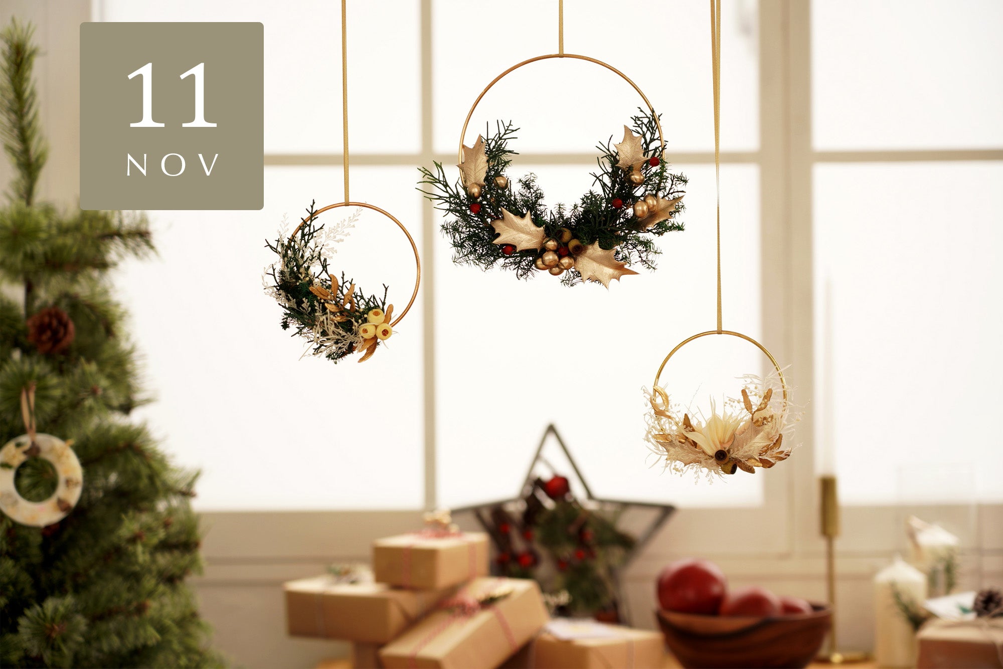 【2期生】2022年11月Box紹介：ゴールドフープでわたしスタイルのクリスマス – Craftie Home (クラフティホーム)