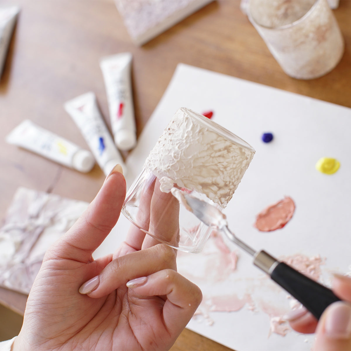 テクスチャーアートで作る ミニキャンバスとキャンドルホルダーキット【送料無料】 – Craftie Home (クラフティホーム)